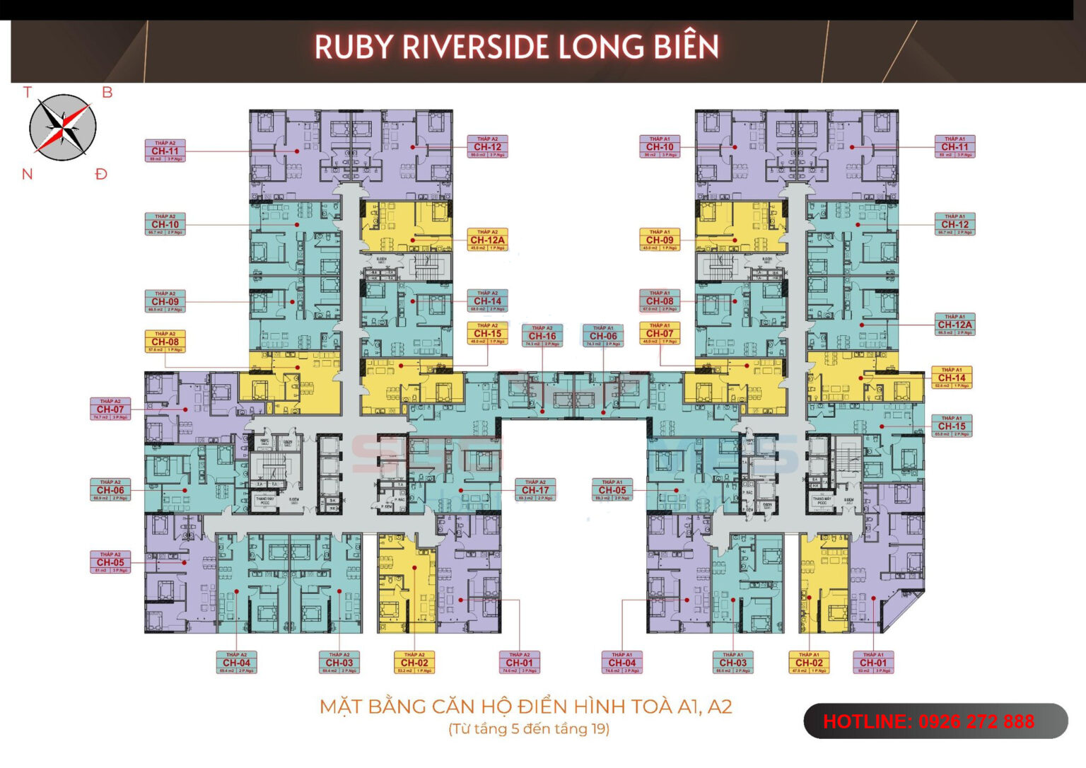 Mặt bằng Ruby Riverside Phúc Đồng Long Biên